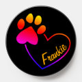 Heart with Paw Print Personalized Name PopGrip PopSocket | Zazzle