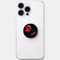 Heart with Paw Print Personalized Name PopGrip PopSocket | Zazzle