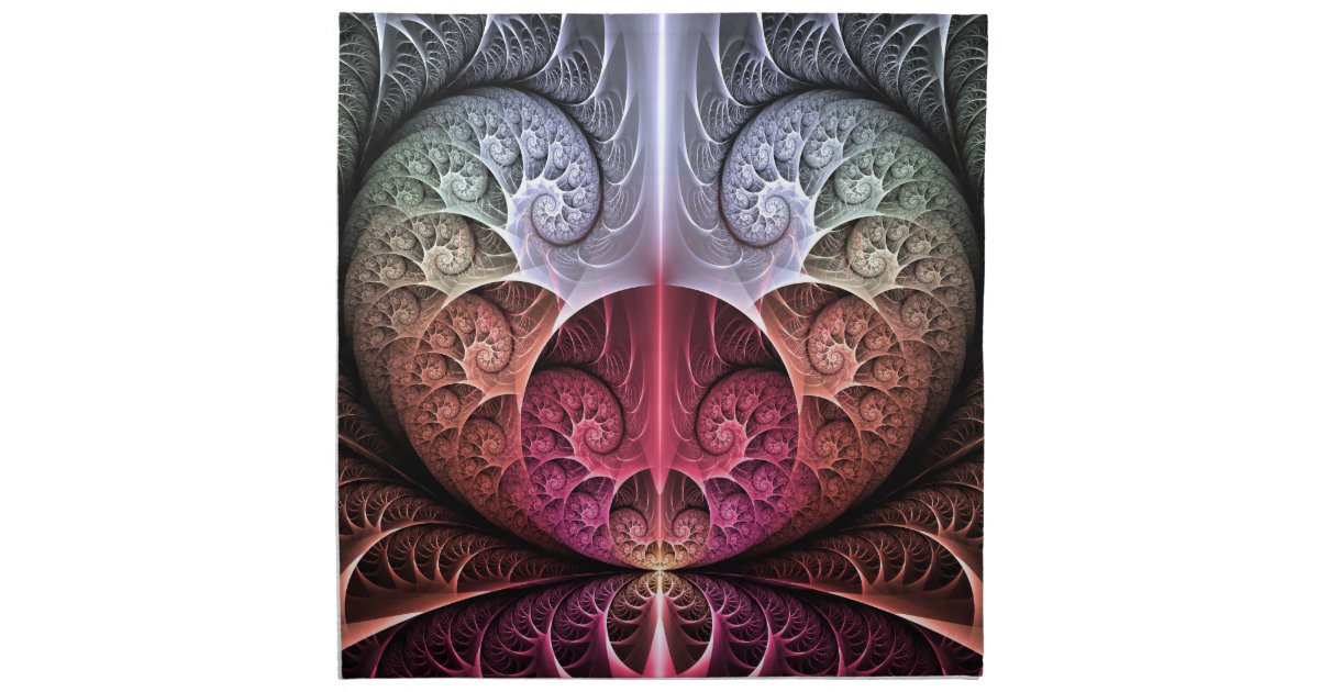 Heartbeat Abstract Surreal Fantasy Fractal Art Cloth Napkin Zazzle