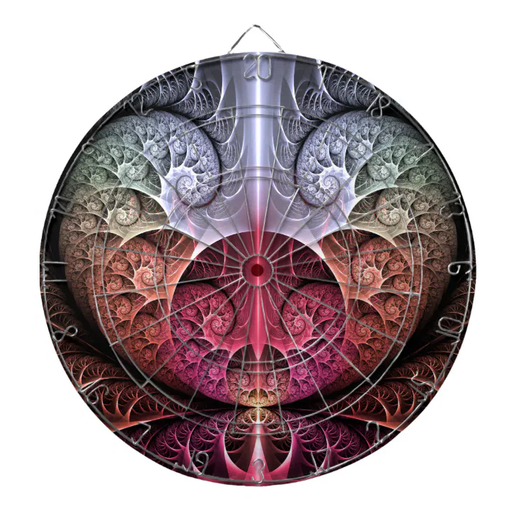 Heartbeat Abstract Surreal Fantasy Fractal Art Dart Board Zazzle