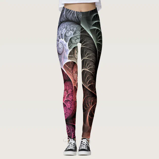 Heartbeat Abstract Surreal Fantasy Fractal Art Leggings Zazzle