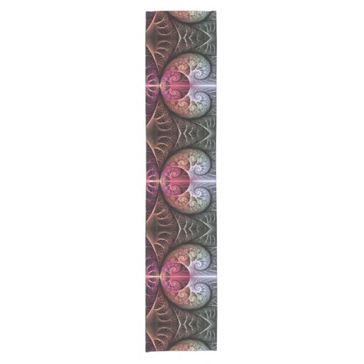 Heartbeat Abstract Surreal Fantasy Fractal Art Short Table Runner Zazzle