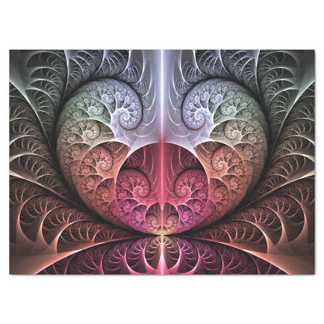 Heartbeat Abstract Surreal Fantasy Fractal Art Tissue Paper Zazzle