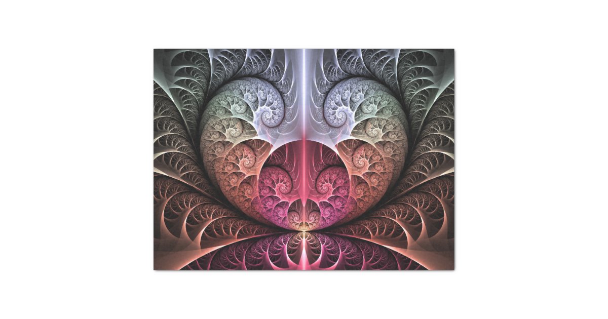 Heartbeat Abstract Surreal Fantasy Fractal Art Tissue Paper Zazzle