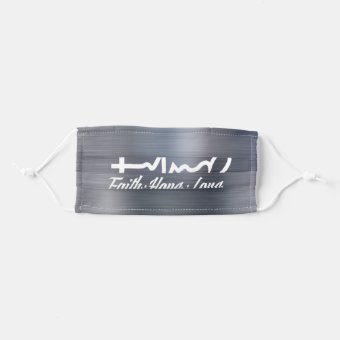 Heartbeat; Faith, Hope, Love Adult Cloth Face Mask | Zazzle