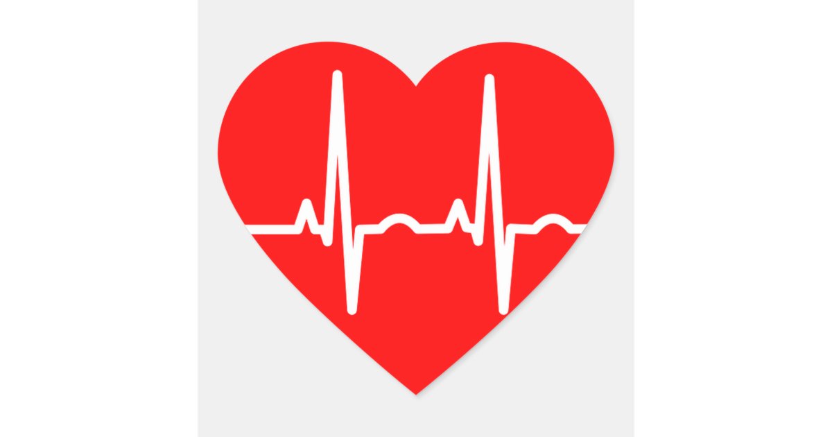 Heartbeat Heart Sticker | Zazzle