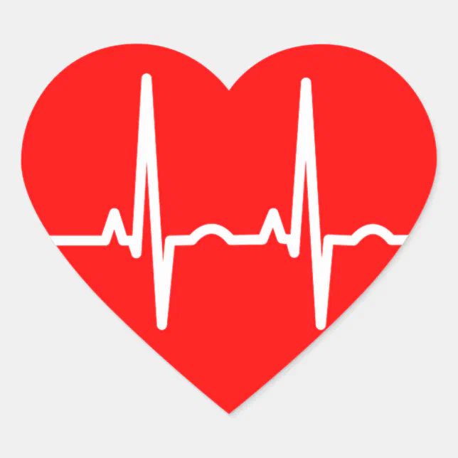 Heartbeat Heart Sticker | Zazzle