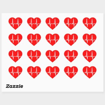 Heartbeat Heart Sticker | Zazzle