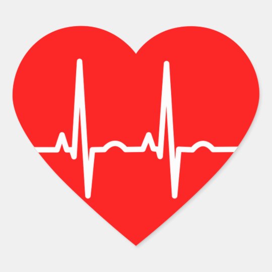 Heartbeat Heart Sticker | Zazzle.com