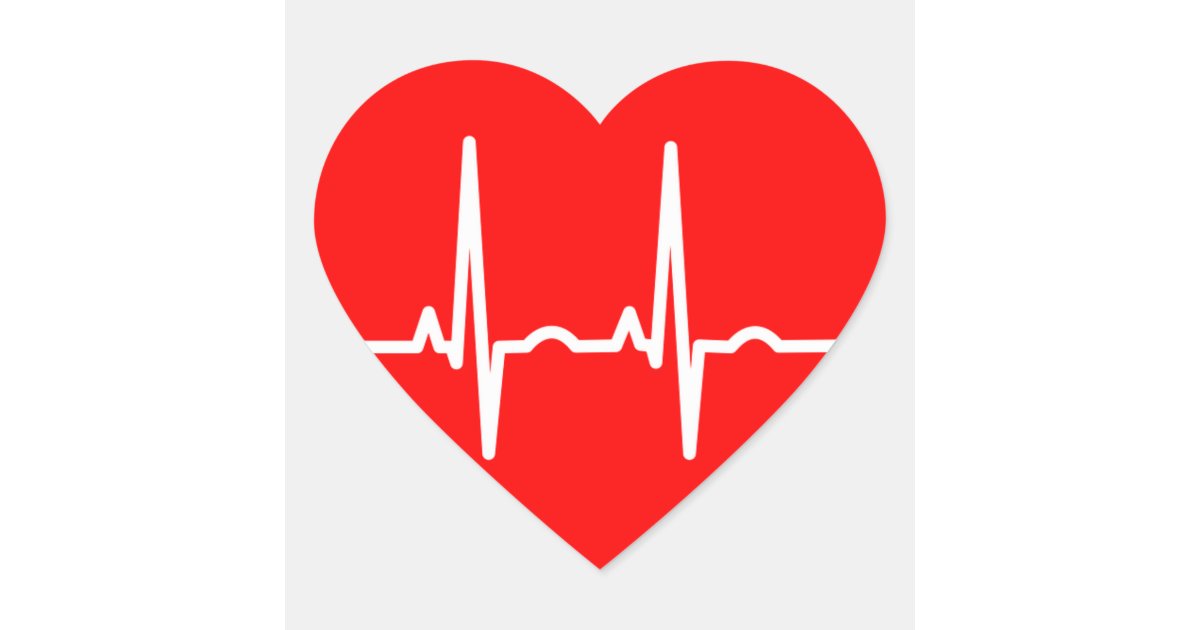 Heartbeat Heart Sticker | Zazzle