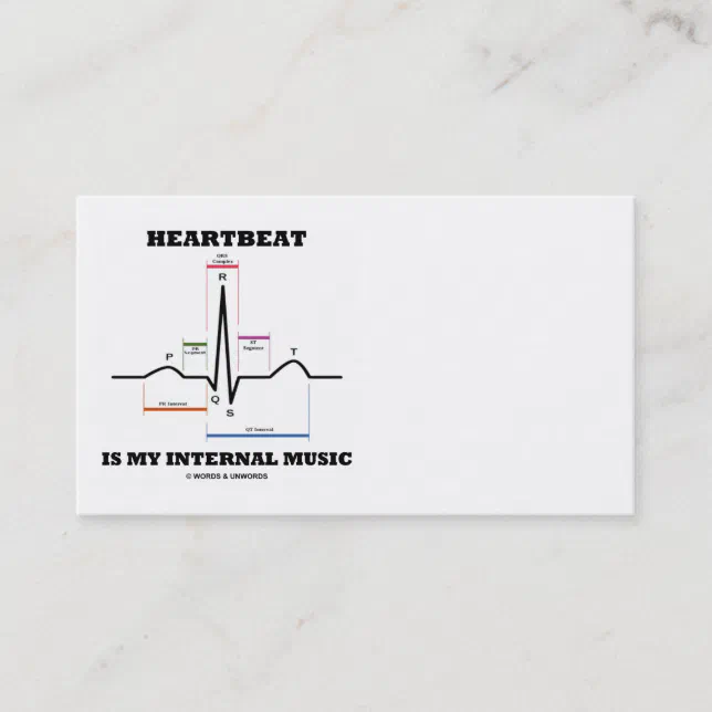 Heartbeat Is My Internal Music (ECG/EKG Rhythm) Business Card | Zazzle