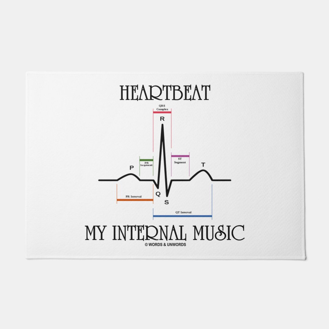 Heartbeat My Internal Music ECG EKG Sinus Rhythm Doormat | Zazzle