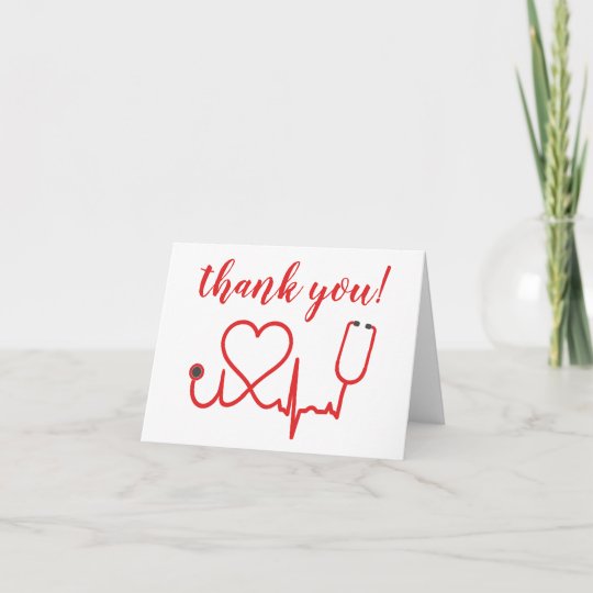Heartbeat Nurse Thank You Card | Zazzle.com