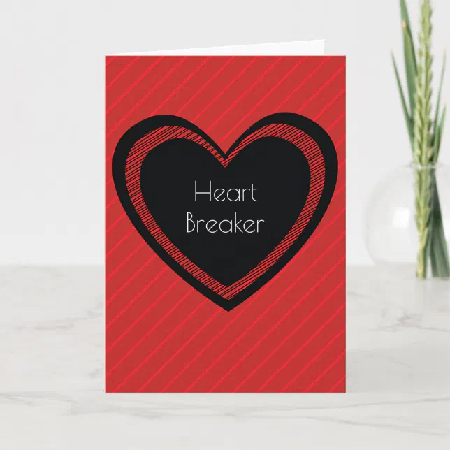 Heartbreaker Red and Black | Greeting Card | Zazzle
