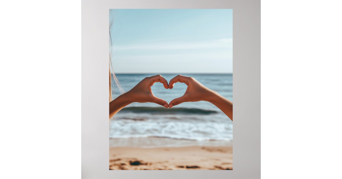 Heartfelt Connection by the Beach Poster | Zazzle