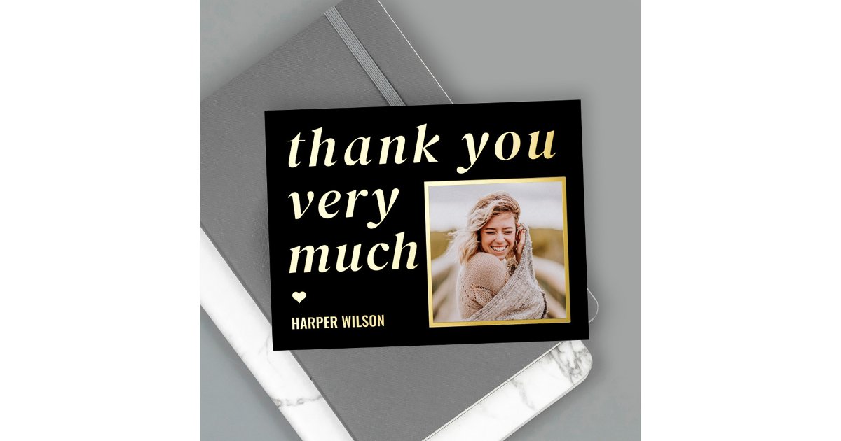 Heartfelt Words FOIL Thank You Postcard | Zazzle