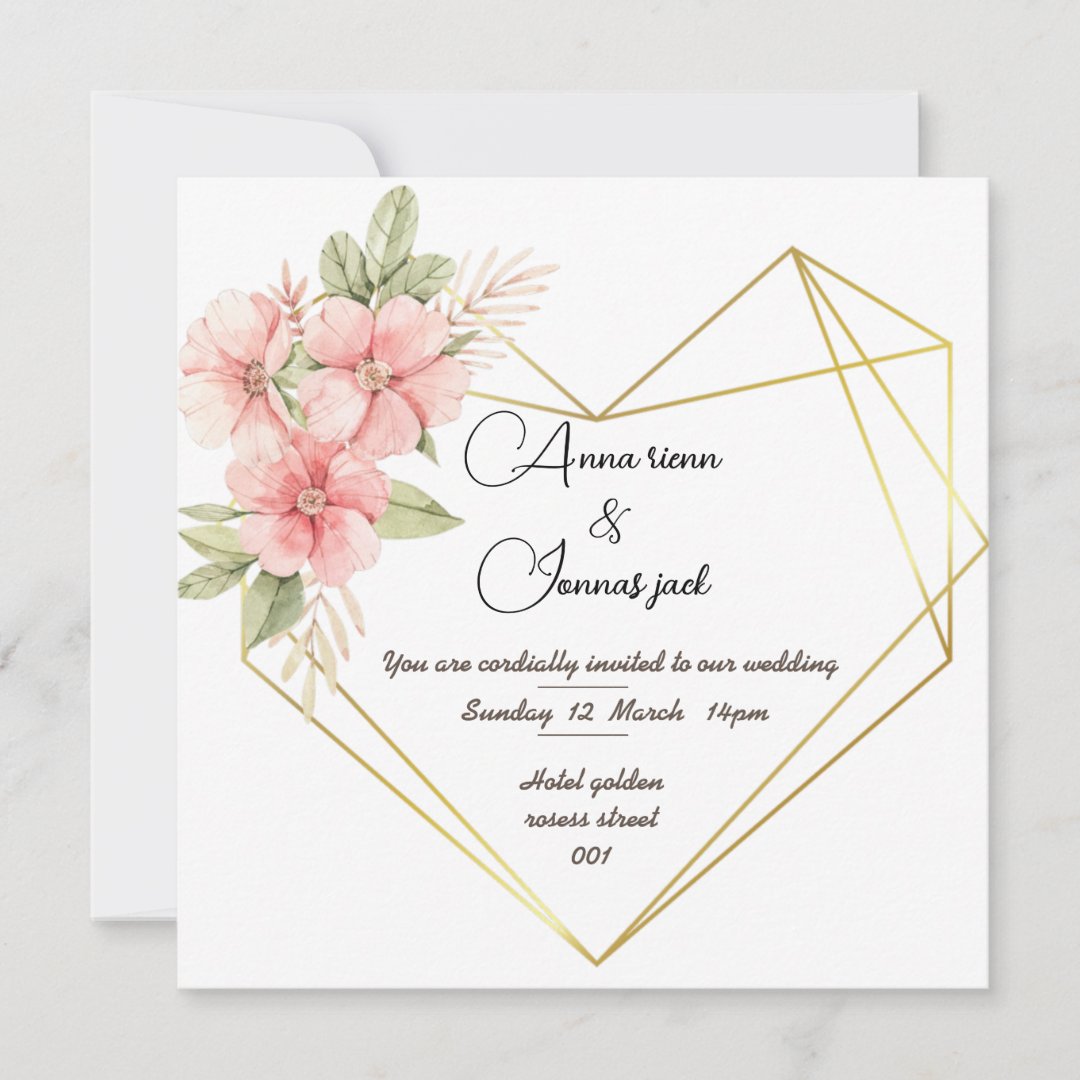 Hearth Card weeding invitation | Zazzle