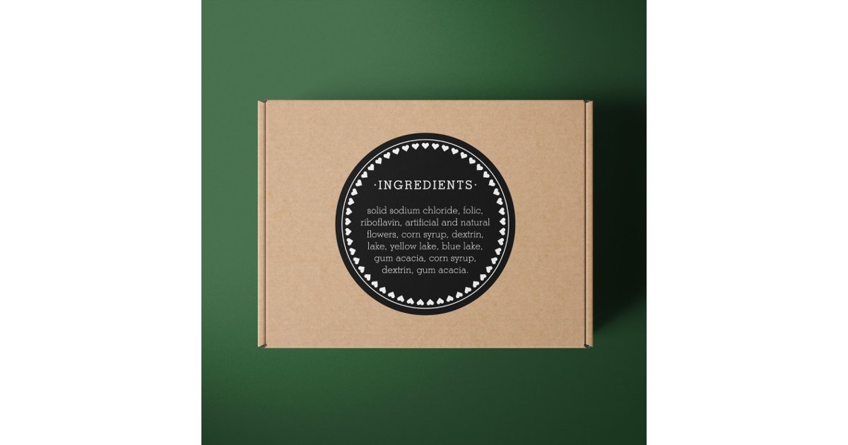 Hearth Pattern Ingredients Product Label Stickers | Zazzle
