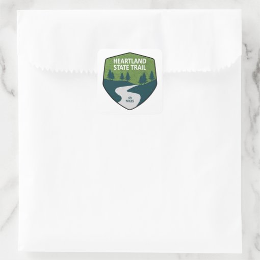 Heartland State Trail Square Sticker | Zazzle