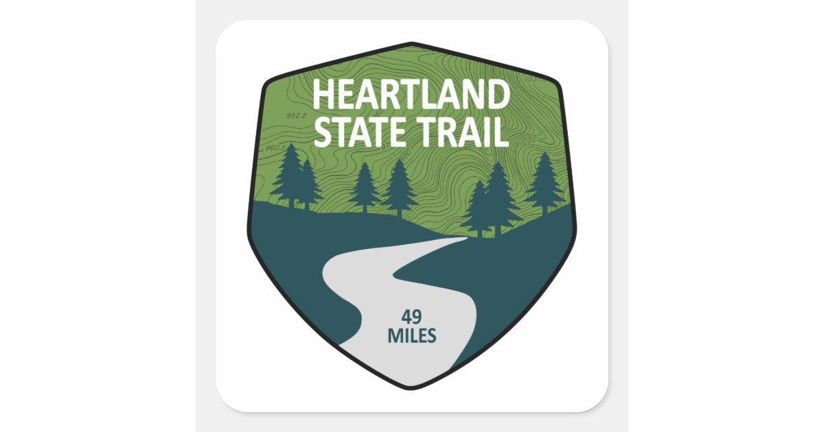 Heartland State Trail Square Sticker | Zazzle