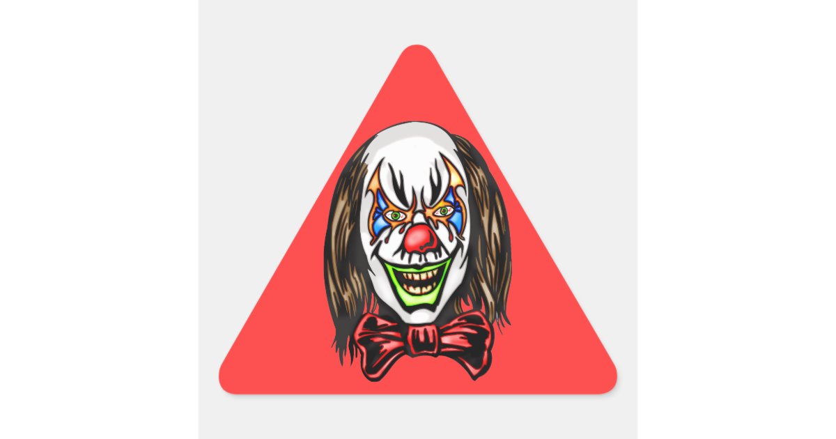 Heartless Evil Clown Triangle Sticker | Zazzle
