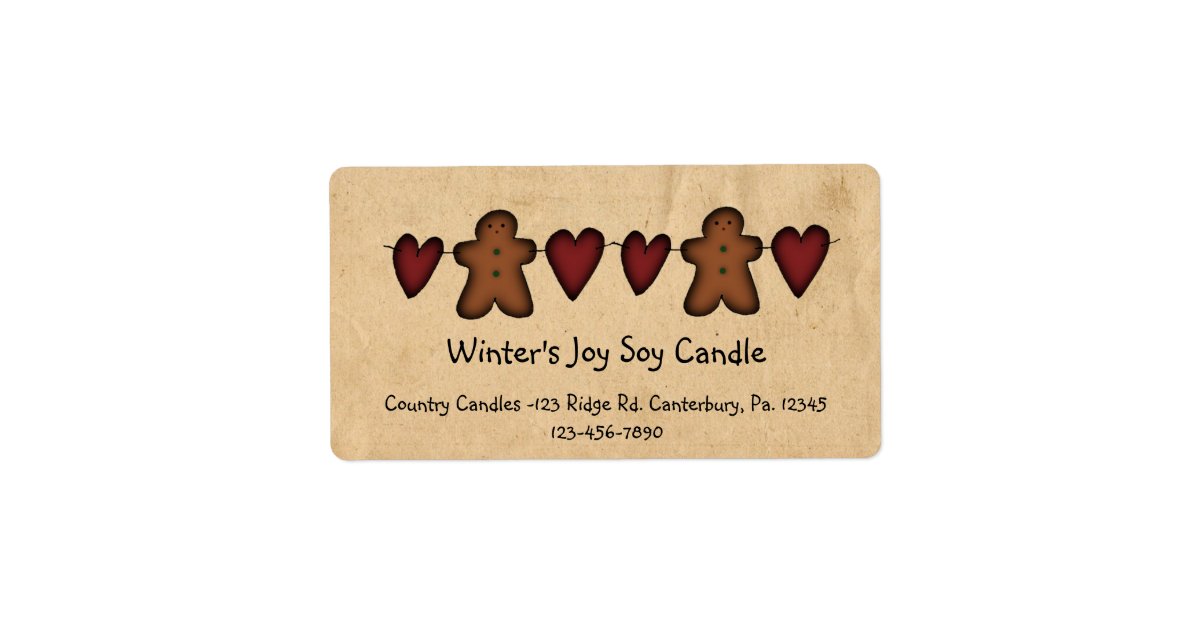 Hearts And Gingerbread Label | Zazzle