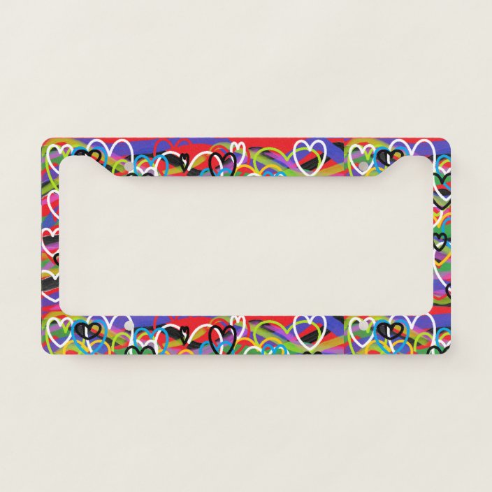 Hearts and Heart on a Personalized Customized License Plate Frame ...