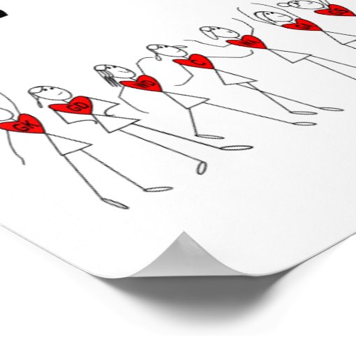 Hearts and Positions I Love Netball Poster | Zazzle