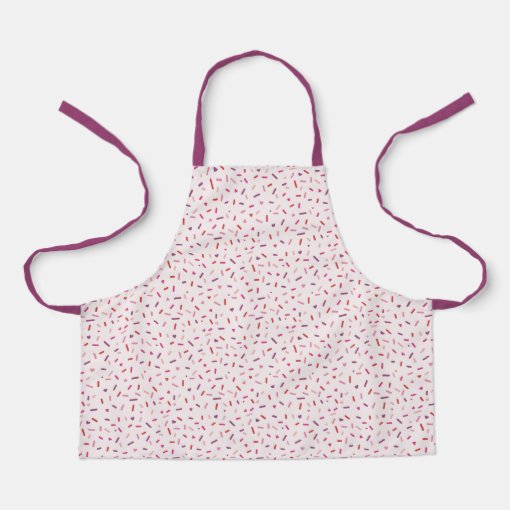 Hearts and sprinkles cute pink red purple apron | Zazzle
