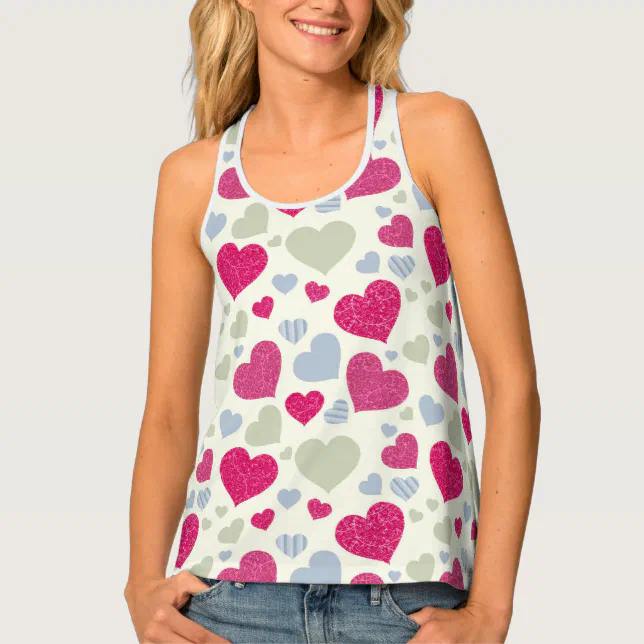 Hearts Background Tank Top | Zazzle
