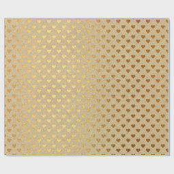 Hearts Confetti Kraft Gold Natural Elegant Minimal Wrapping Paper | Zazzle