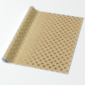 Hearts Confetti Kraft Gold Natural Elegant Minimal Wrapping Paper | Zazzle