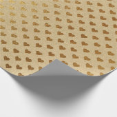 Hearts Confetti Kraft Gold Natural Elegant Minimal Wrapping Paper | Zazzle