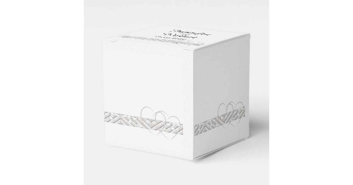 Hearts Entwined Floral Border Wedding Favor Box | Zazzle