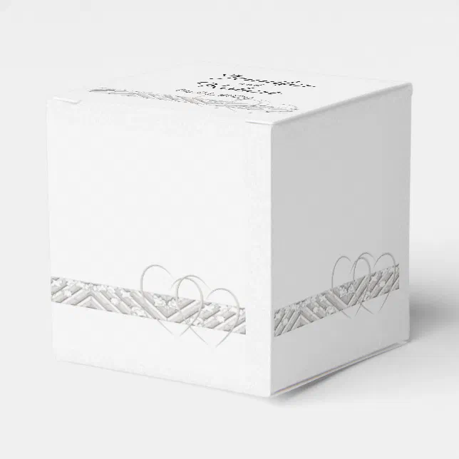 Hearts Entwined Floral Border Wedding Favor Box | Zazzle