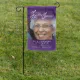 Hearts forever funeral tribute memorial purple garden flag | Zazzle