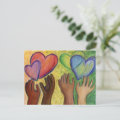 Hearts & Hands Love Diversity Custom Art Postcards | Zazzle