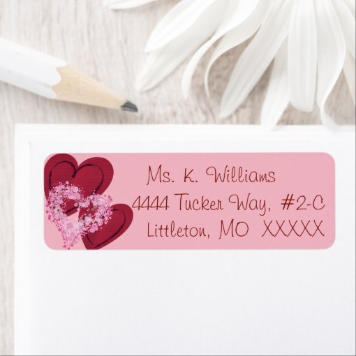 Hearts In Hearts Return Address Label | Zazzle