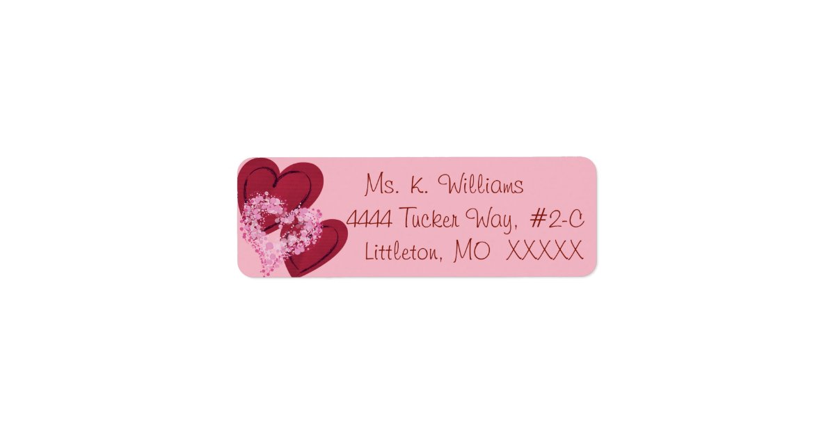 Hearts In Hearts Return Address Label | Zazzle