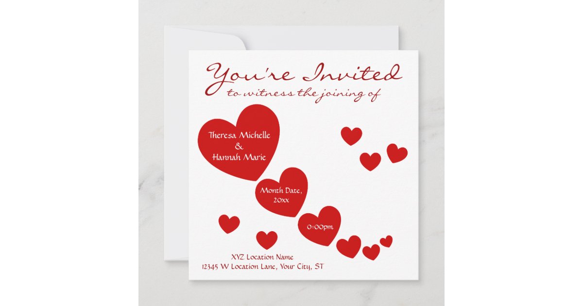 Hearts Invitation | Zazzle
