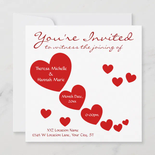 Hearts Invitation | Zazzle