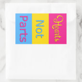 Hearts Not Parts Pansexual Pride Sticker | Zazzle