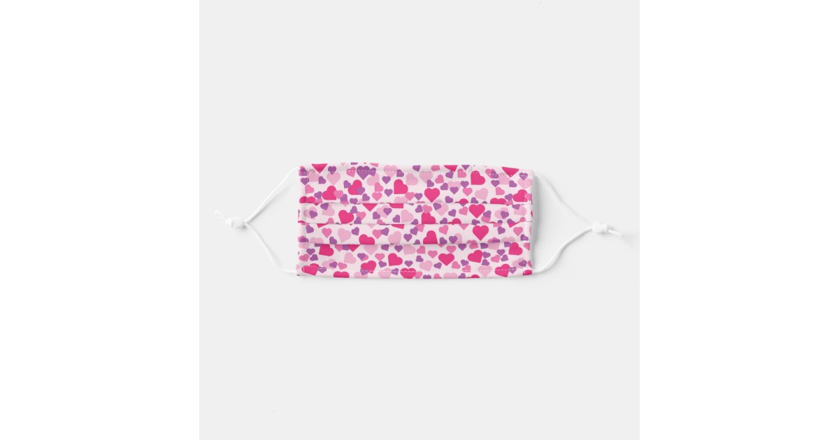 Hearts of Love, Love Patterns Adult Cloth Face Mask | Zazzle