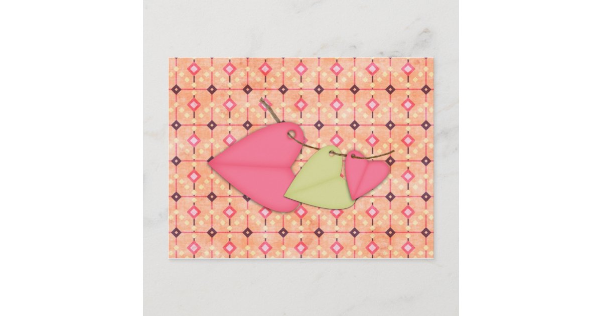 Hearts on a String Postcard | Zazzle