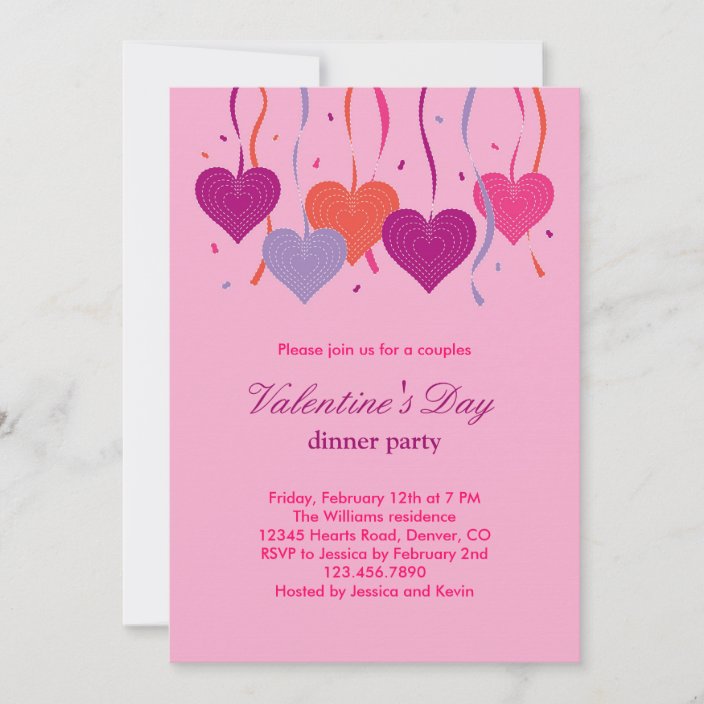 Hearts on String Valentine's Day Invitation | Zazzle.com