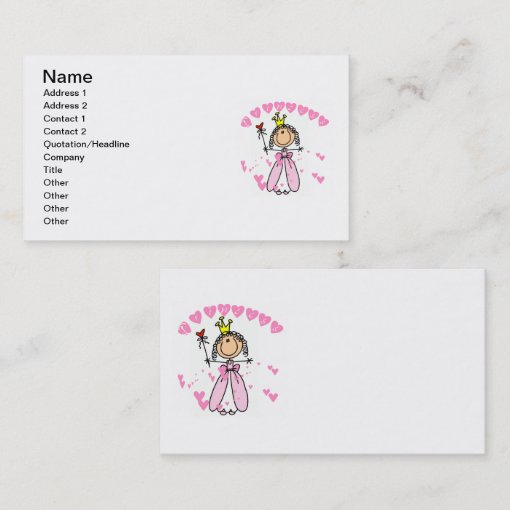 Hearts Princess Business Card | Zazzle