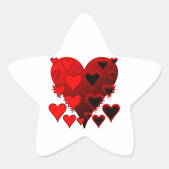 Hearts Star Sticker | Zazzle