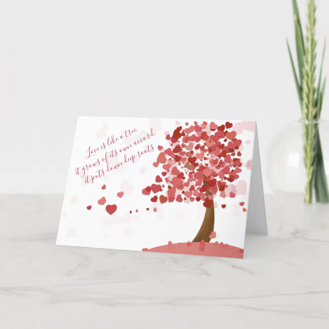 Hearts Tree Valentine's Day card | Zazzle
