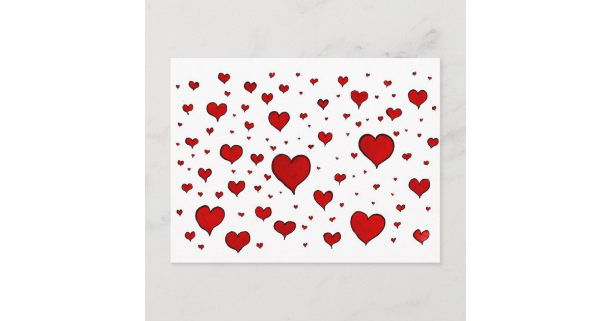 Hearts Valentines Day Holiday Postcard | Zazzle
