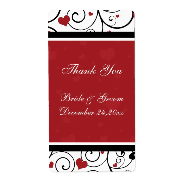 Hearts Valentine's Day Wedding Labels | Zazzle